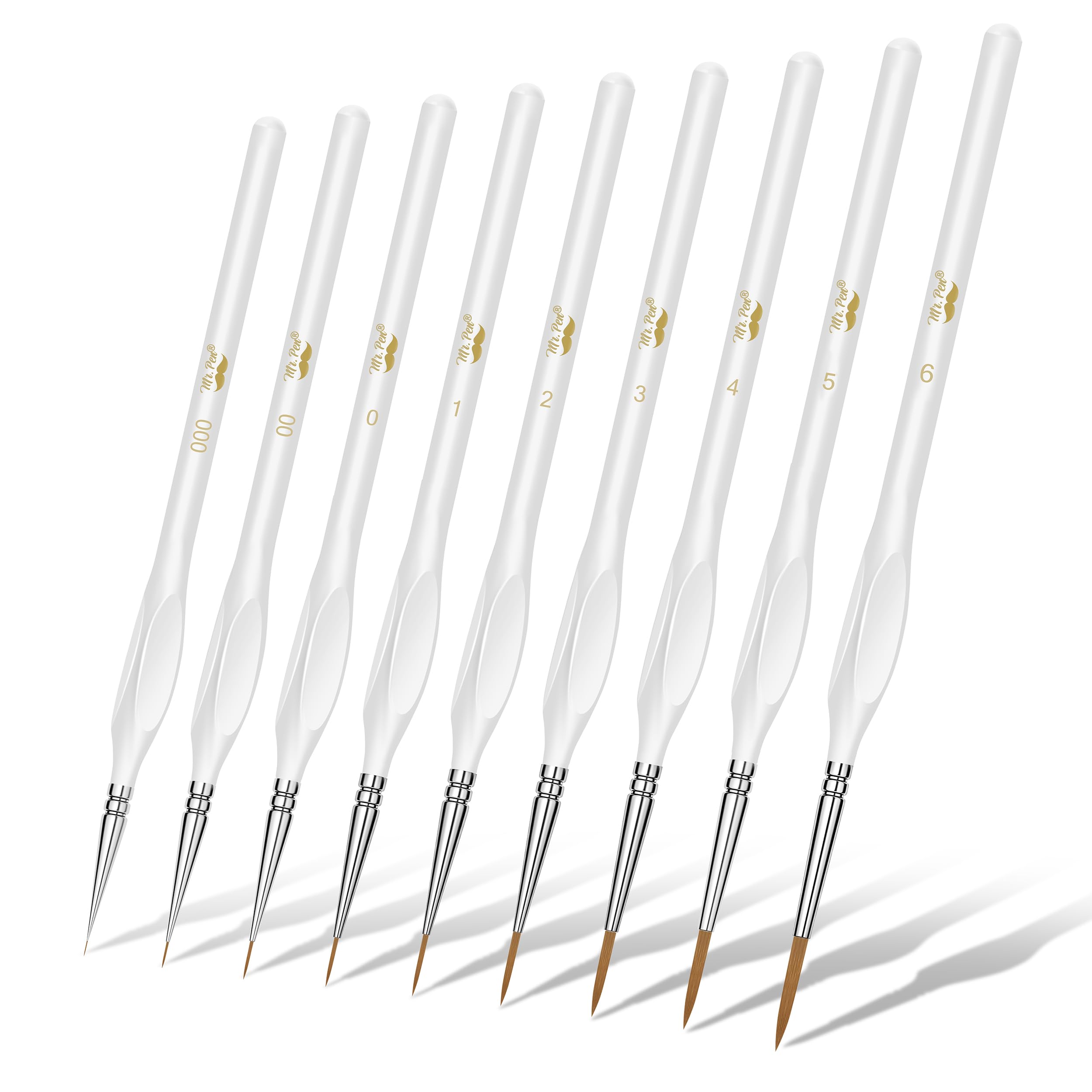 Amazon.com: Mr. Pen- Detail Paint Brushes Set, 9 pcs, White, Miniature ...