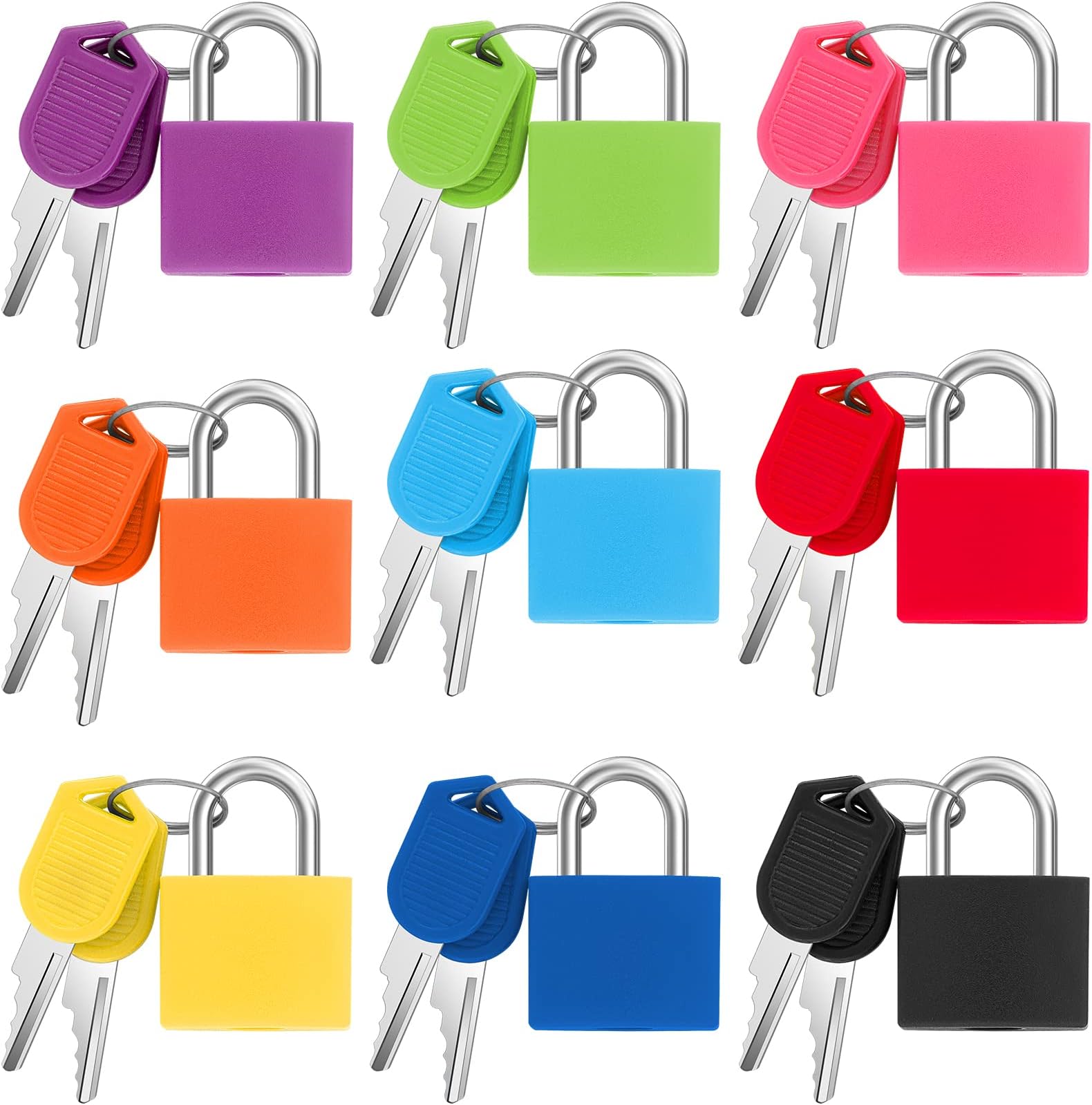 Hotop 16 Pieces Mini Padlock Small Solid Brass Locks 1.25'' with 3 Keys ...