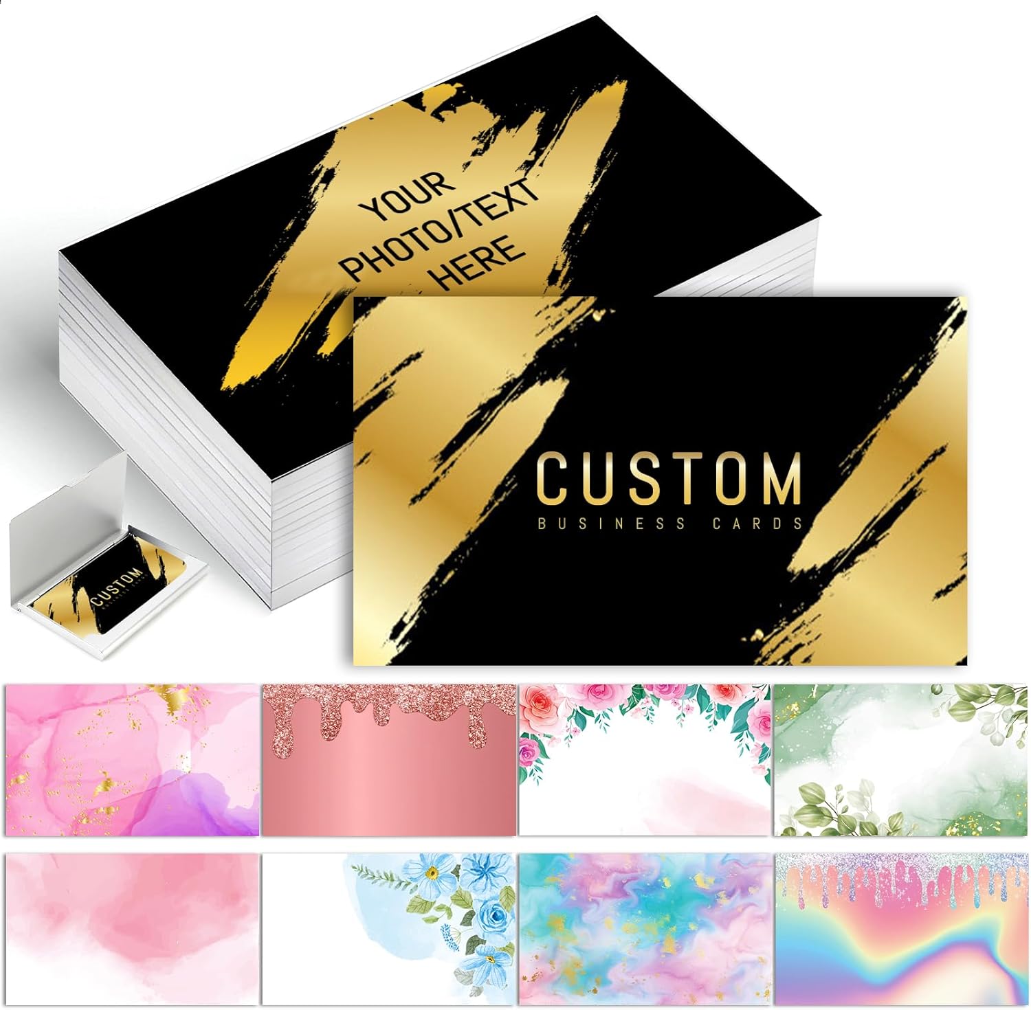 Amazon.com : Custom Business Cards Customize with Logo QR Code ...