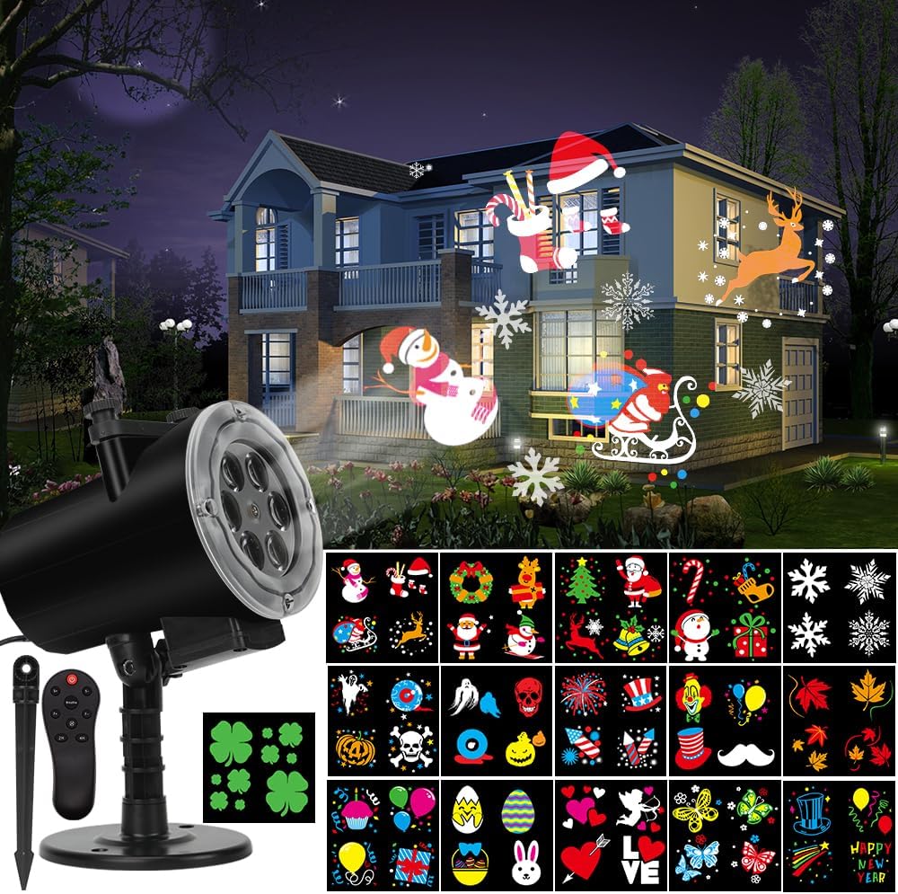 Amazon.com: Halloween Christmas Projector Lights, Led Holiday Projector ...