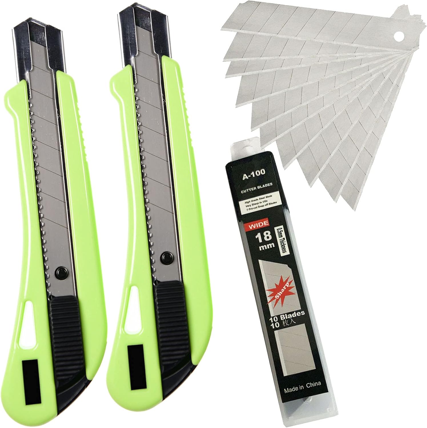 KINBRIEF 18mm Utility Knife Retractable Razor Box cutter for Cartons ...