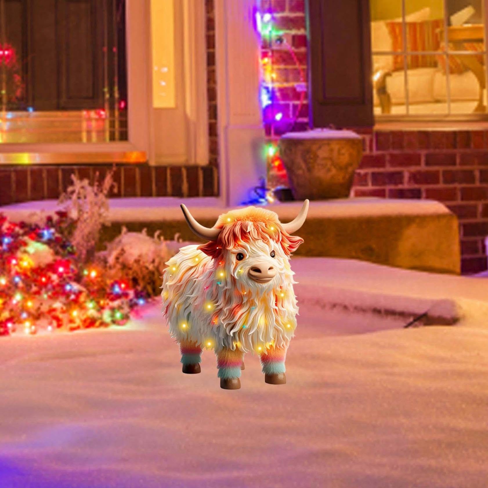 Cow Yard Decorations Outdoor ATDAWN 21" Light-Up Christmas Cow Decor ...