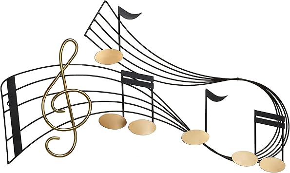 Amazon.com: Touch of Class Rhythm Metal Wall Sculpture - Black, Gold ...
