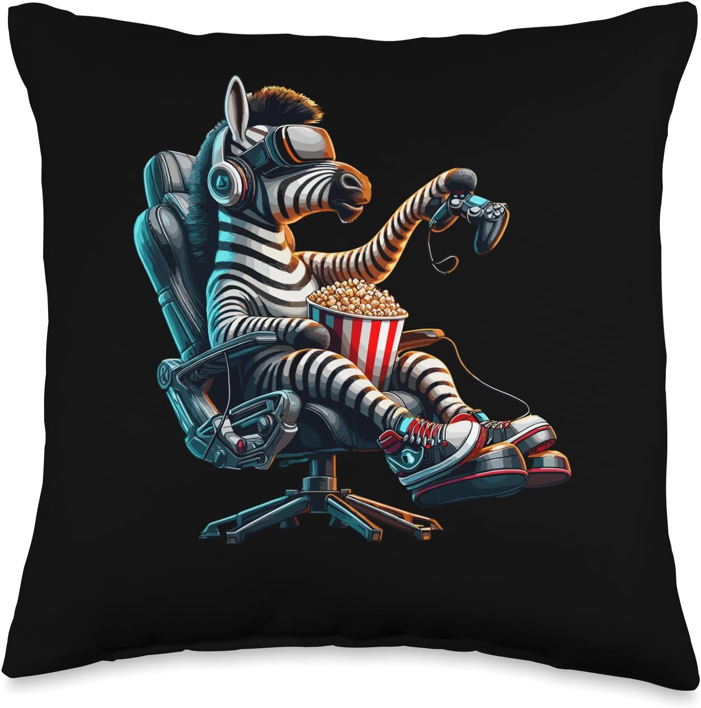 Amazon.com: Zebra Popcorn Animal Gaming Controller Headset Gamer Throw ...