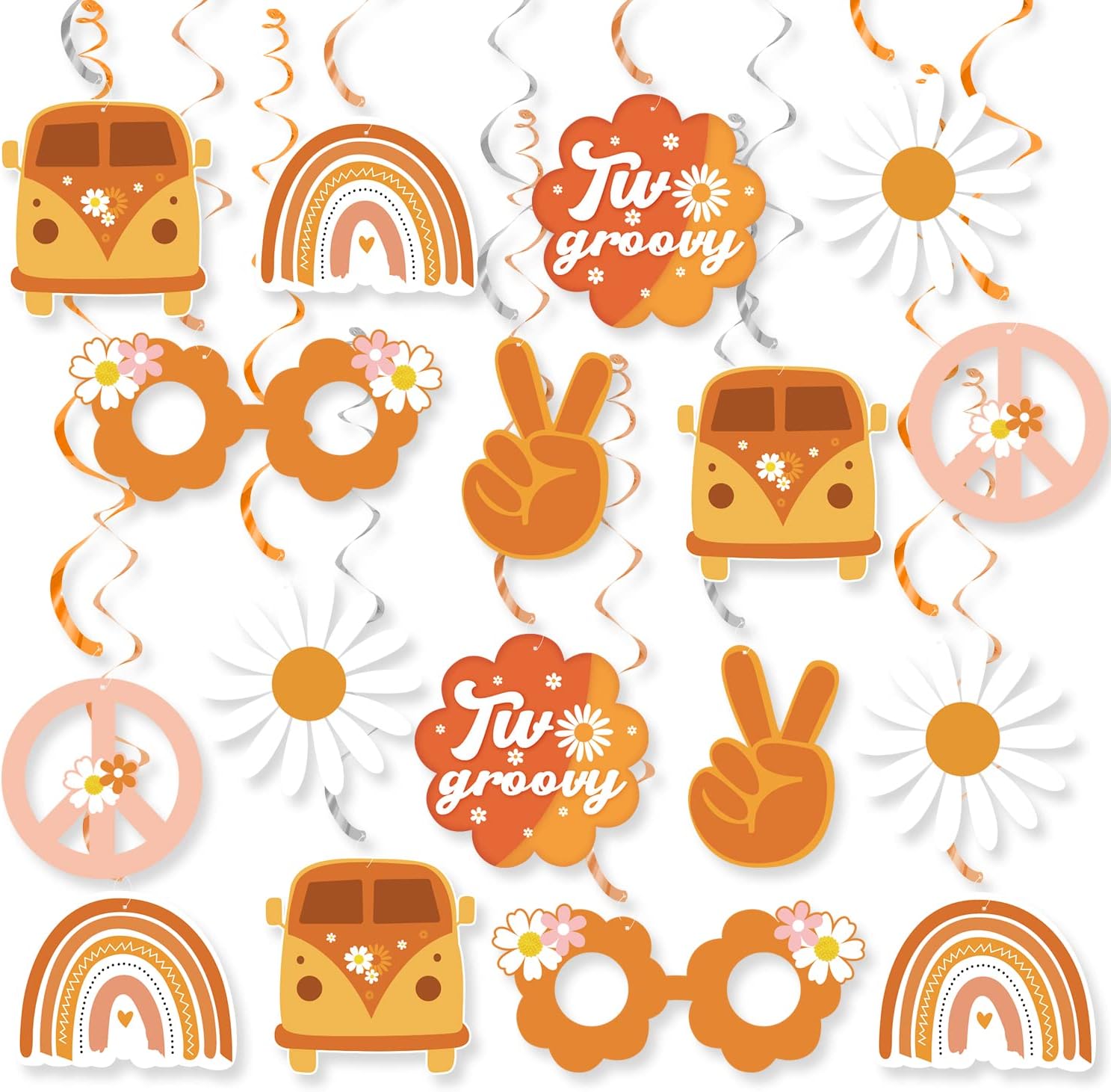 Amazon.com: K KUMEED Two Groovy Hippie Boho Hanging Swirls Ceiling ...