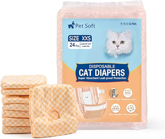 Amazon.com : Pet Soft Disposable Cat Diapers - Female Dog Diapers for ...