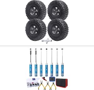 Amazon.com: 1/10 RC Short Course Truck Wheels and Tires & RC Tool Kit ...