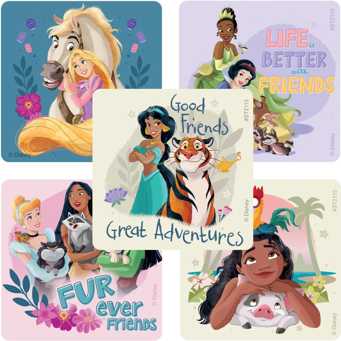 Amazon.com: SmileMakers Disney Princess Stickers for Kids - Premium ...