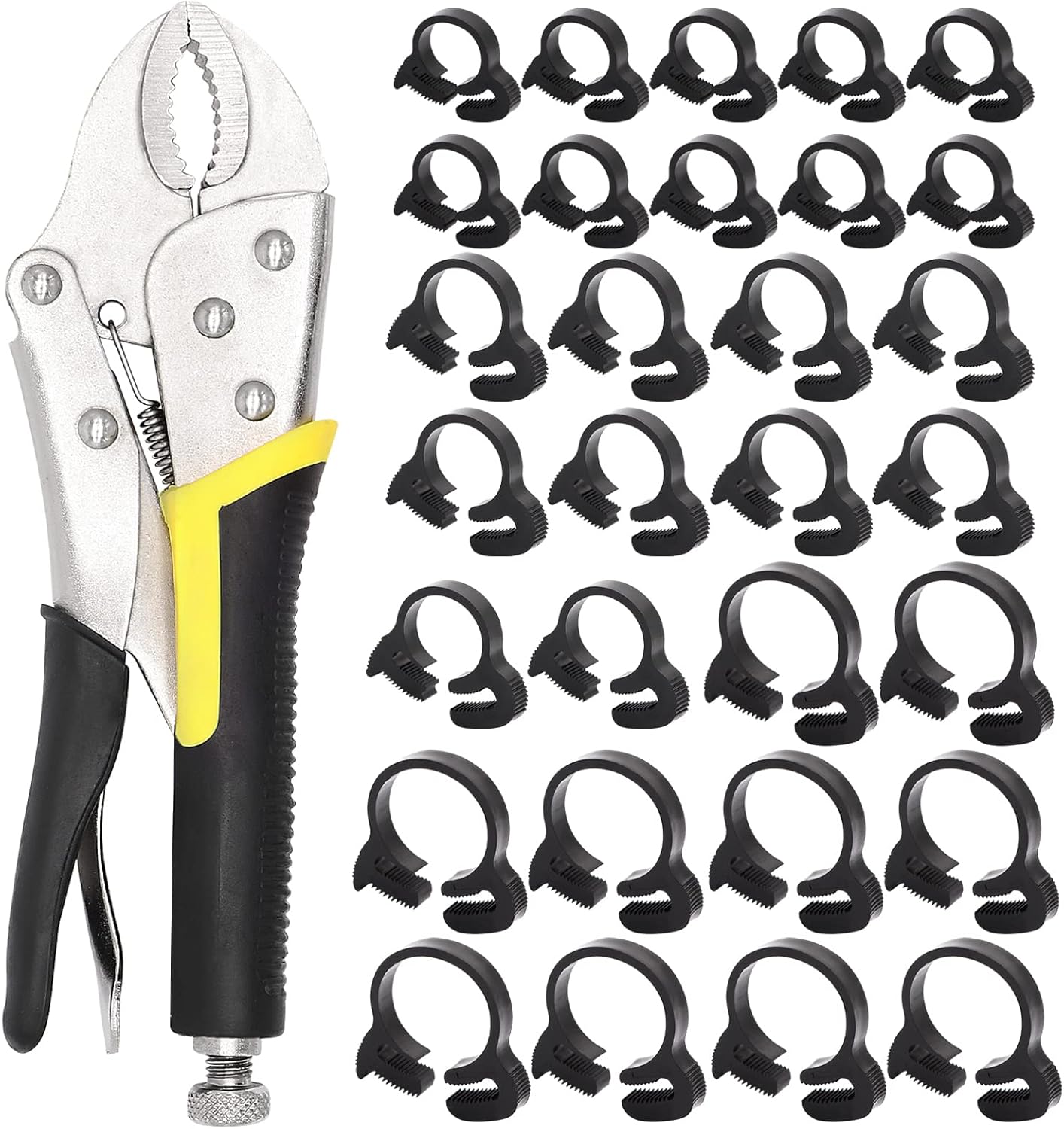 Heavy Duty Double Snap Grip Nylon Hose Clamps Set with Snap Fastener ...