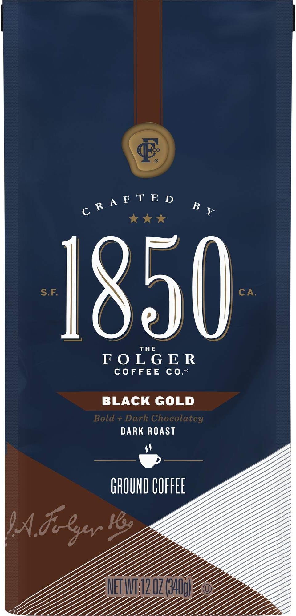 Amazon.com : 1850 by Folgers Coffee Black Gold Dark Roast Ground Coffee ...