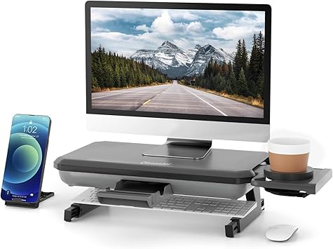 Amazon.com: OImaster Monitor Stand Adjustable Height Computer Monitor ...