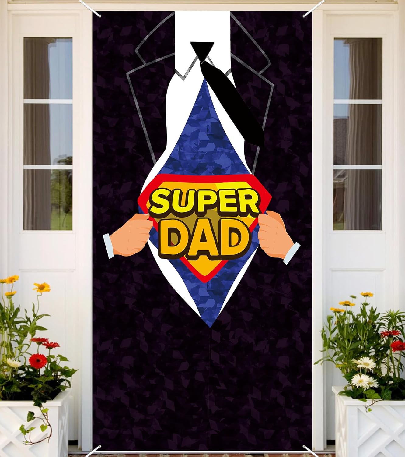 Amazon.com: Super Dad Door Cover Banner Father’s Day Door Banner for ...