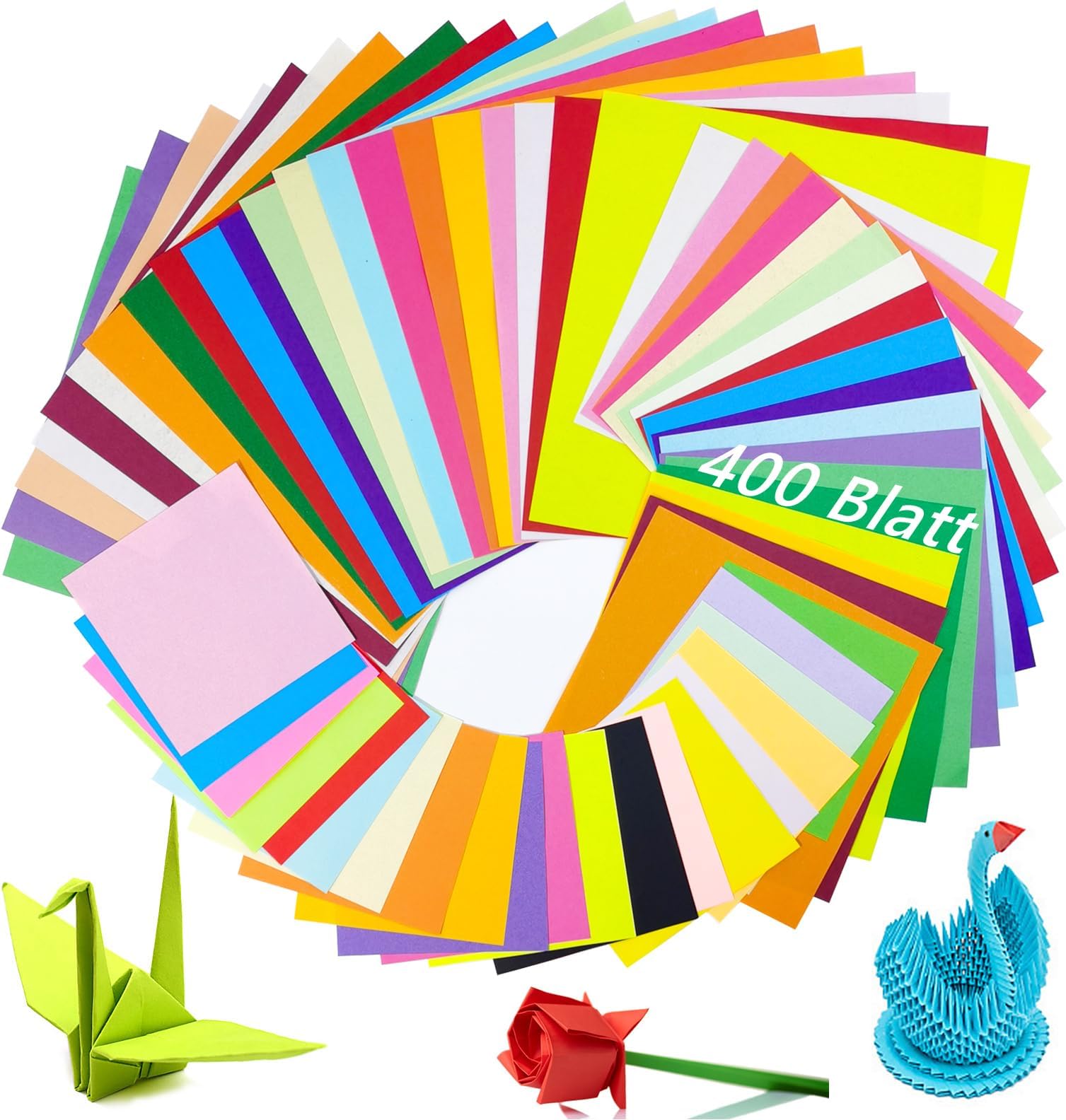 NVIYAM 200 Blatt Buntes Papier Origami Papier Bastelset 15X15cm Und ...