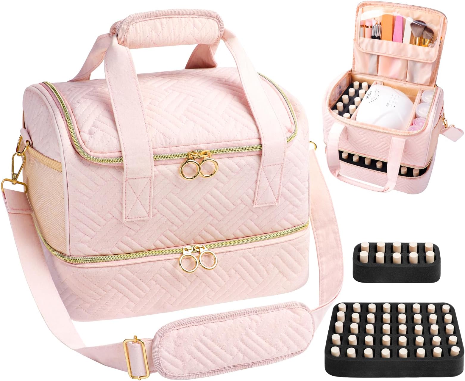 Amazon.com : Ethereal Nail Polish Organizer Case Holds 40-50 Bottles ...