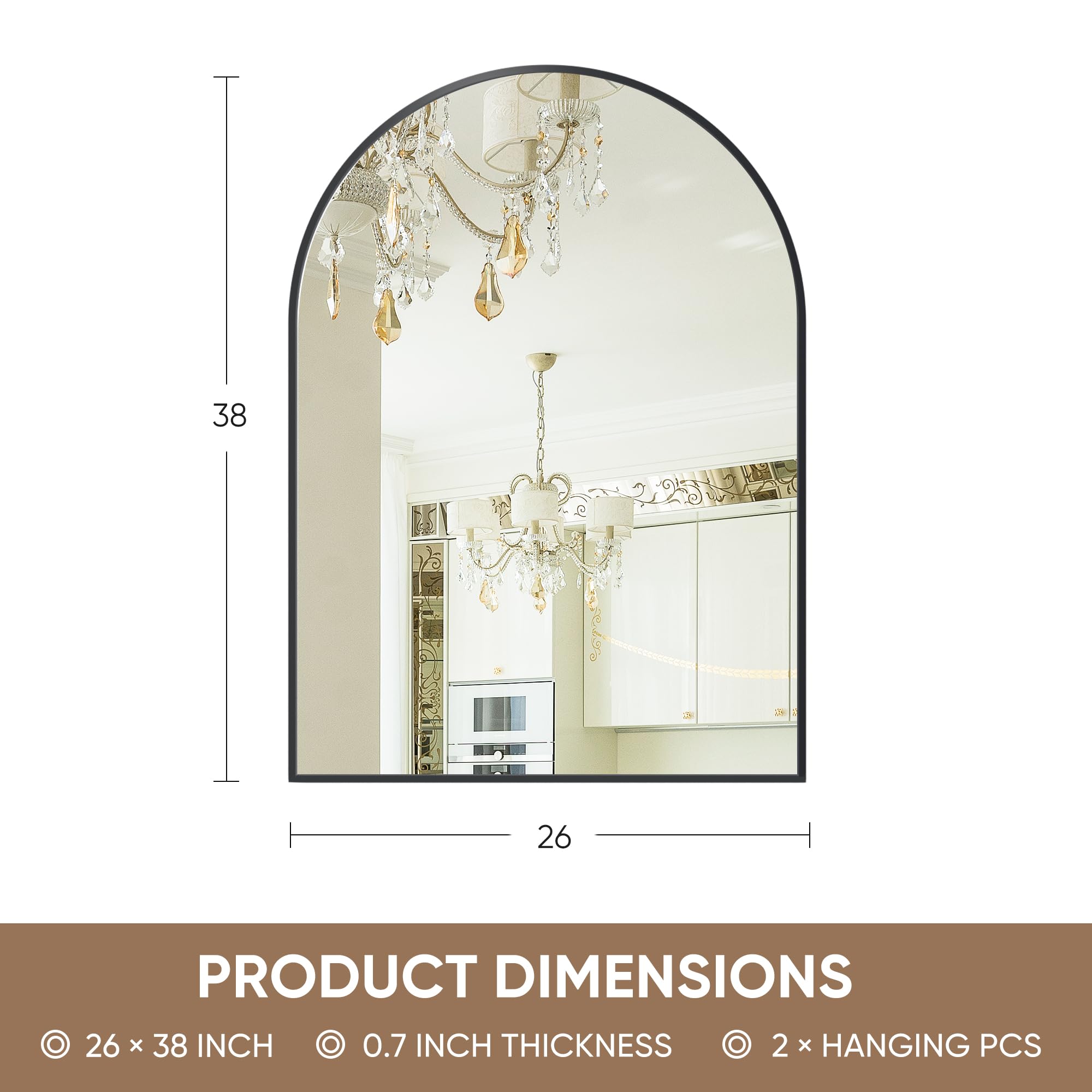 Snapklik.com : Antok Arch Bathroom Mirror, 26x38 Wall Mounted Mirrors ...