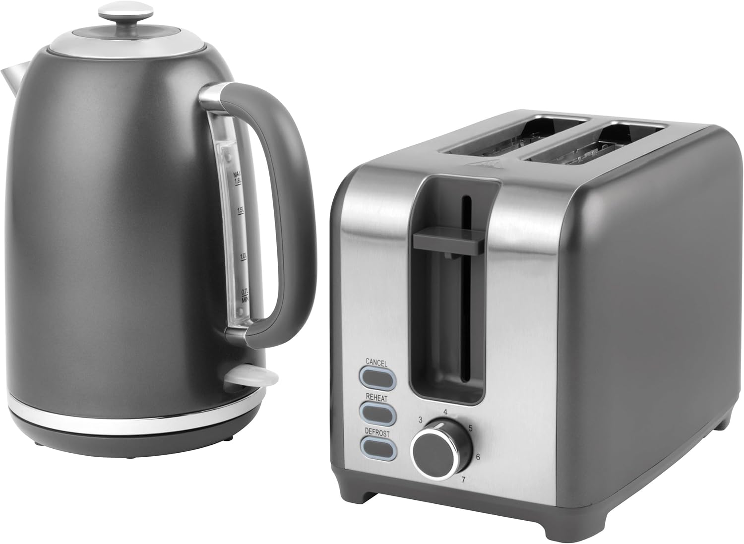 Salter COMBO-8799 Kettle And Toaster Set – Grey 1.7L Fast Boil Kettle ...