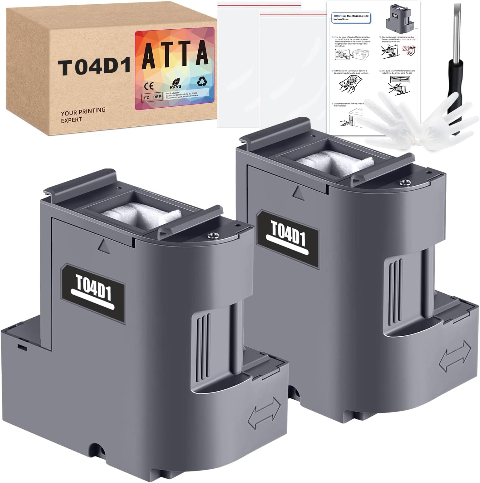 JoyPrinting 2X C13T366100 Kit Maintenance Box Compatible with T3661 XP ...