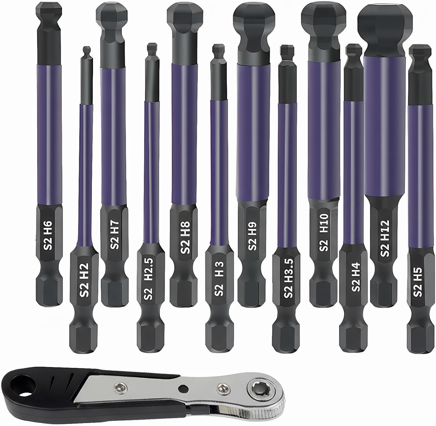 Amazon.com: Meichoon Magnetic Allen Drill Bits Set 12PCS With ...