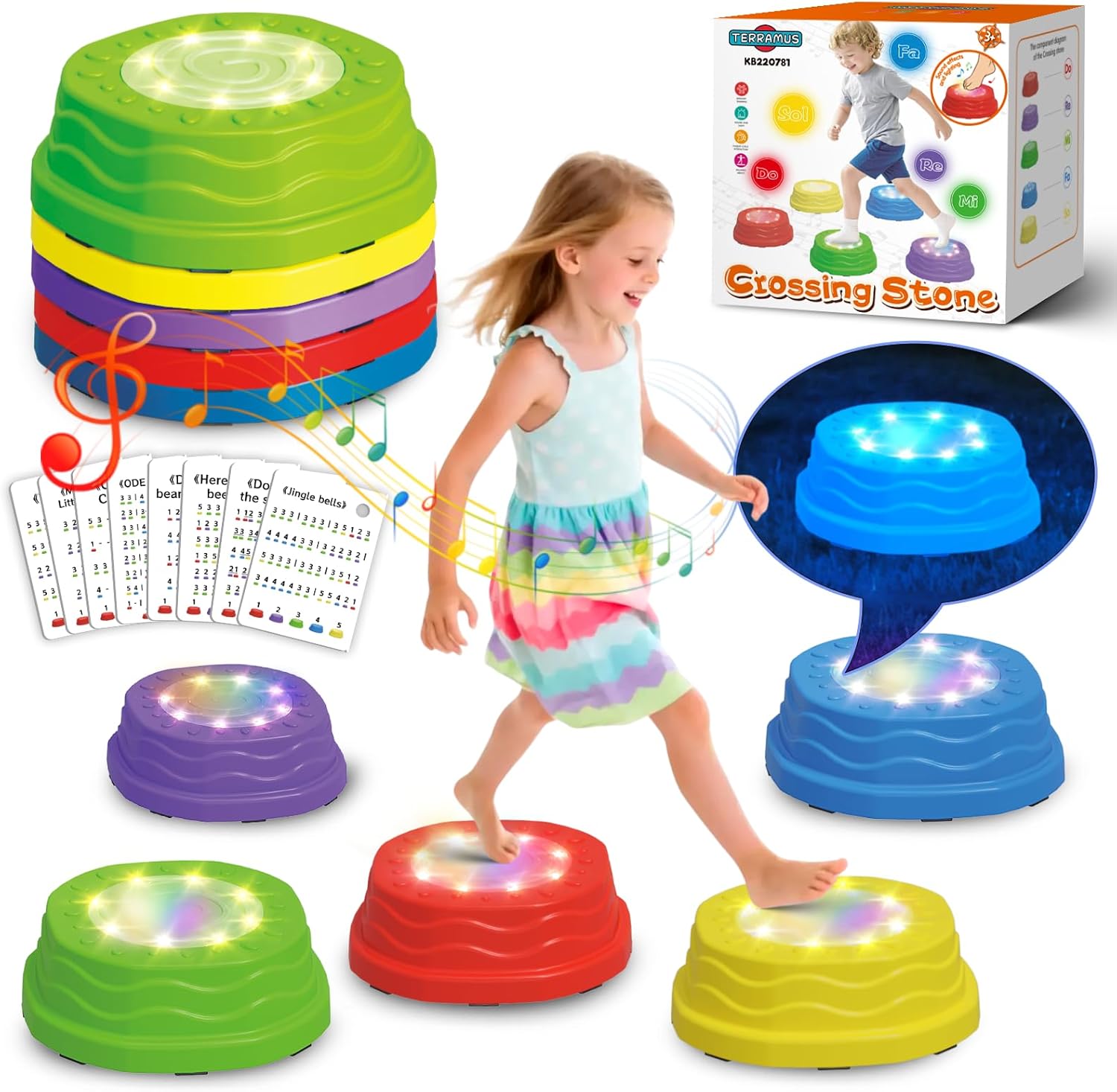 Amazon.com: TERRAMUS Light up & Sound Stepping Stones for Kids, Toddler ...