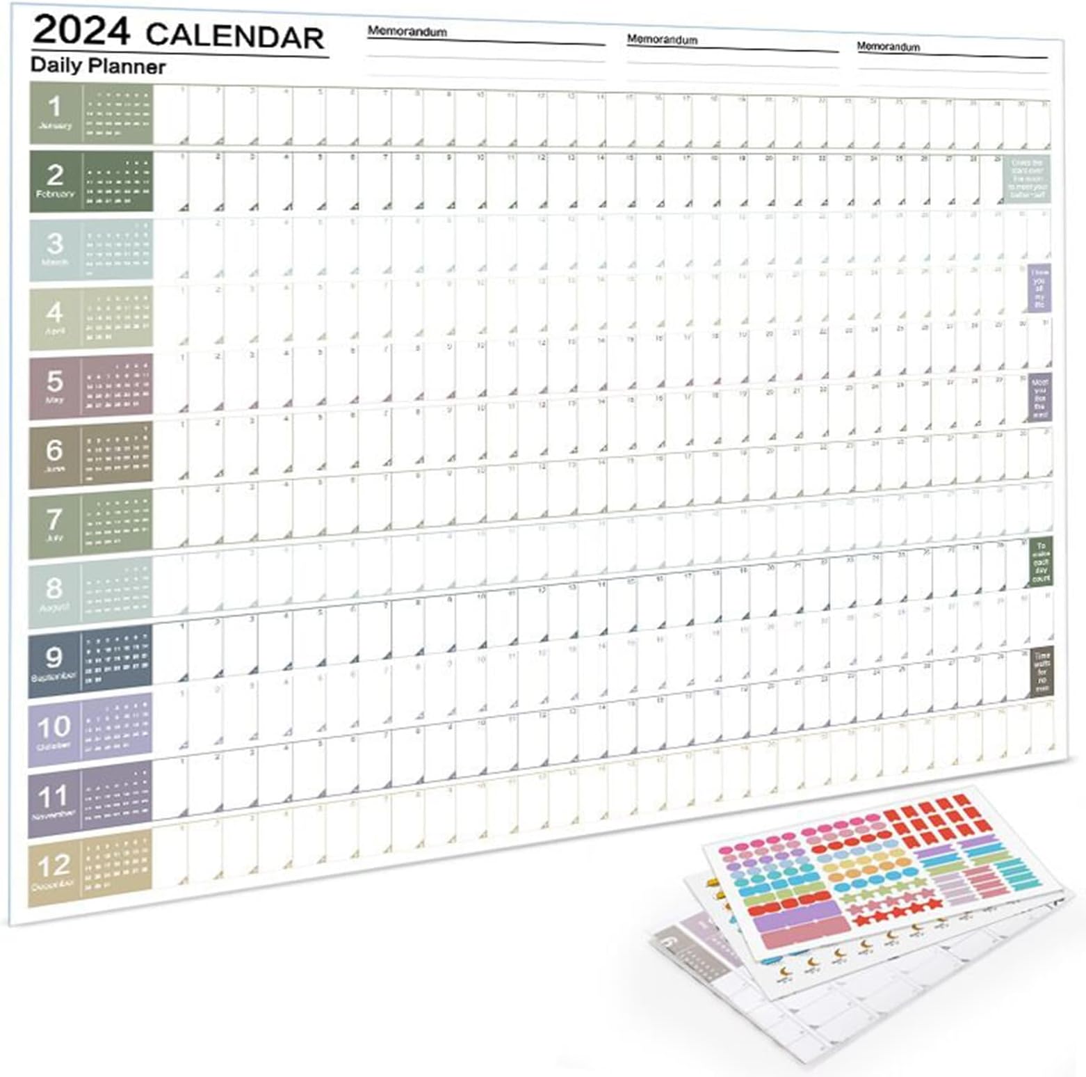 Amazon.com: Wall Calendars,2024 366 Day Poster Calendar, 2024 Yearly ...