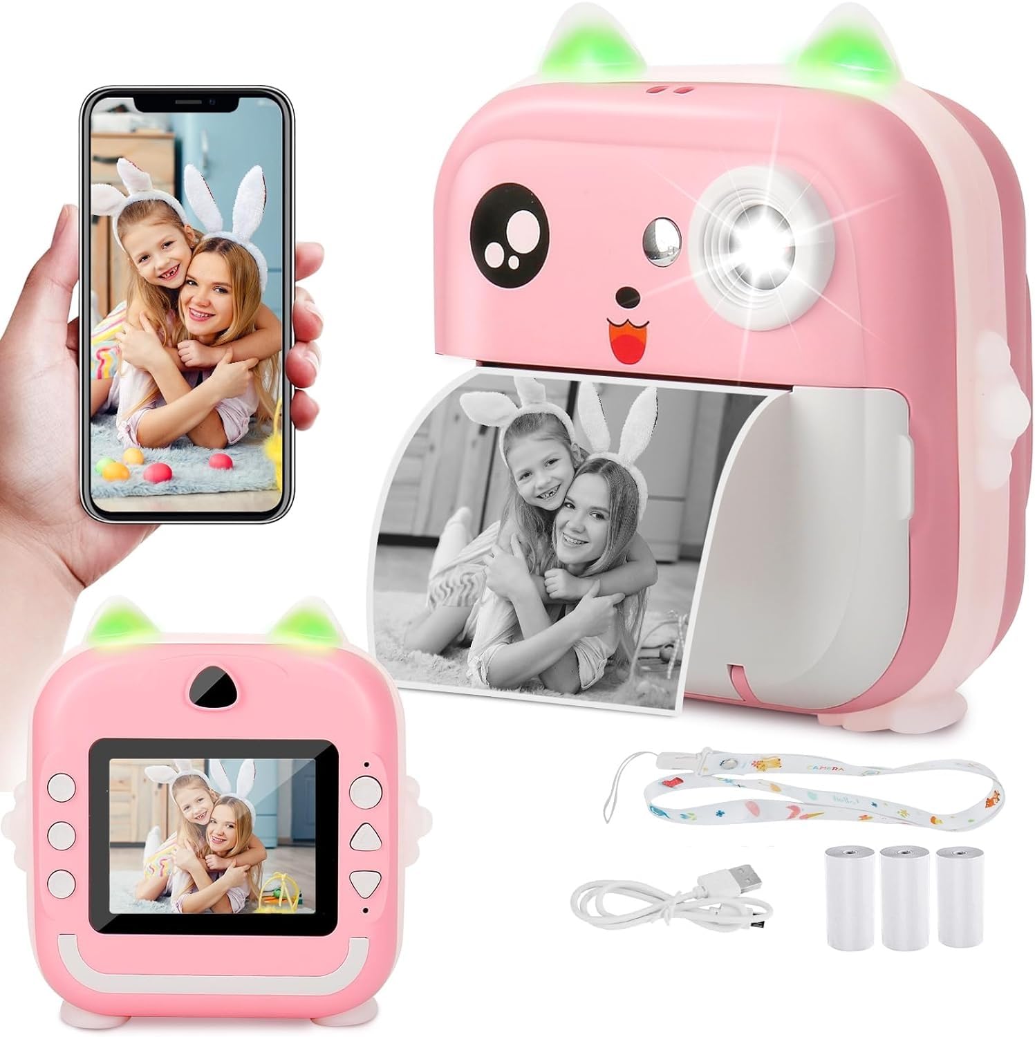 Buy Auslese® Instant Toddler Digital Print Camera with 1080P HD with 3 ...