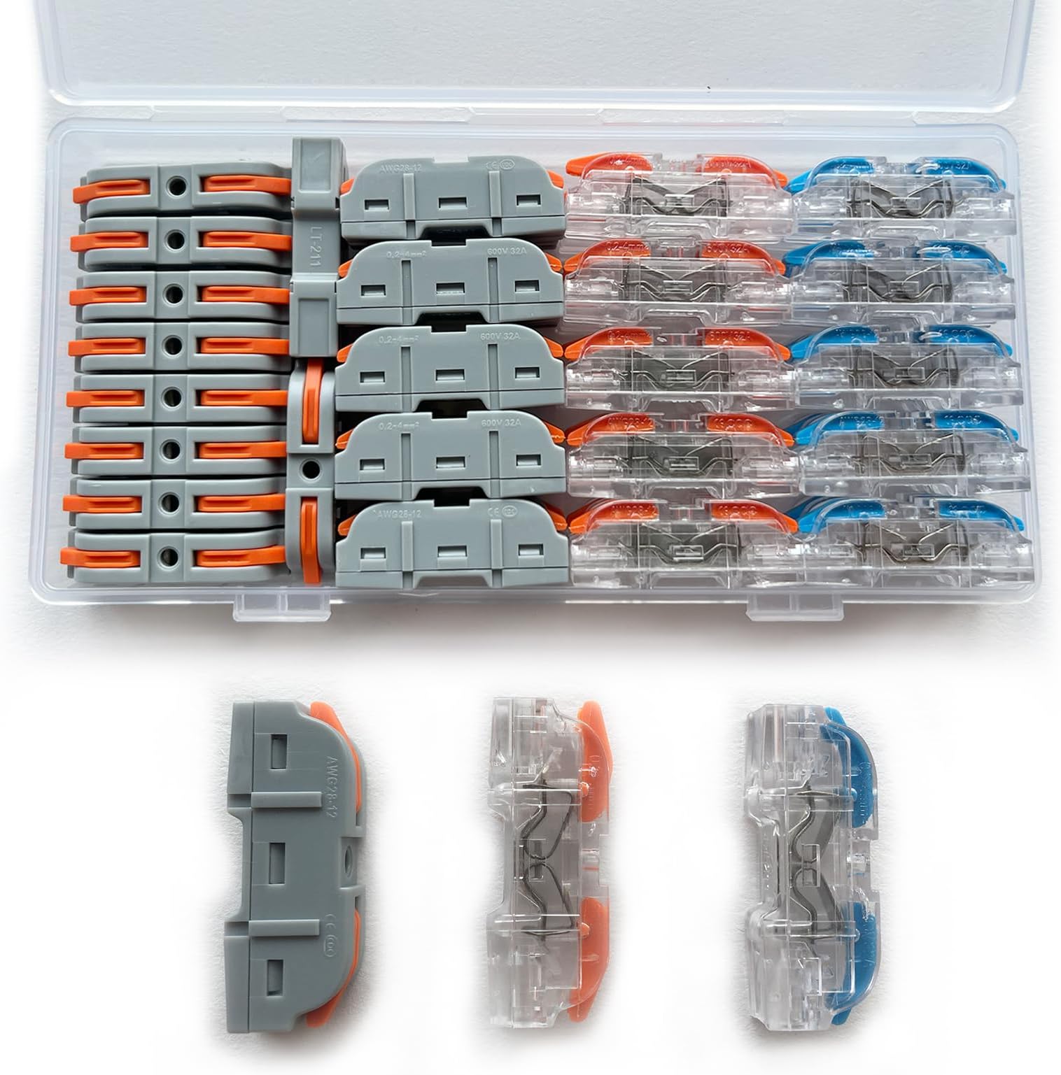 FullFun 40 Pcs Lever Wire Nuts Connectors, Compact Splicing Wire ...