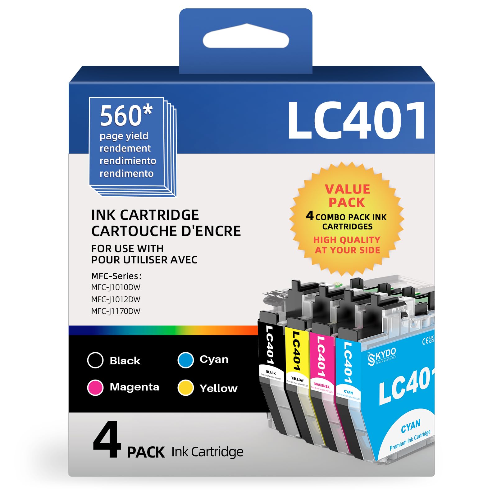 LC401 Ink Cartridges Replacement for Brother LC401 LC 401 LC-401 ...