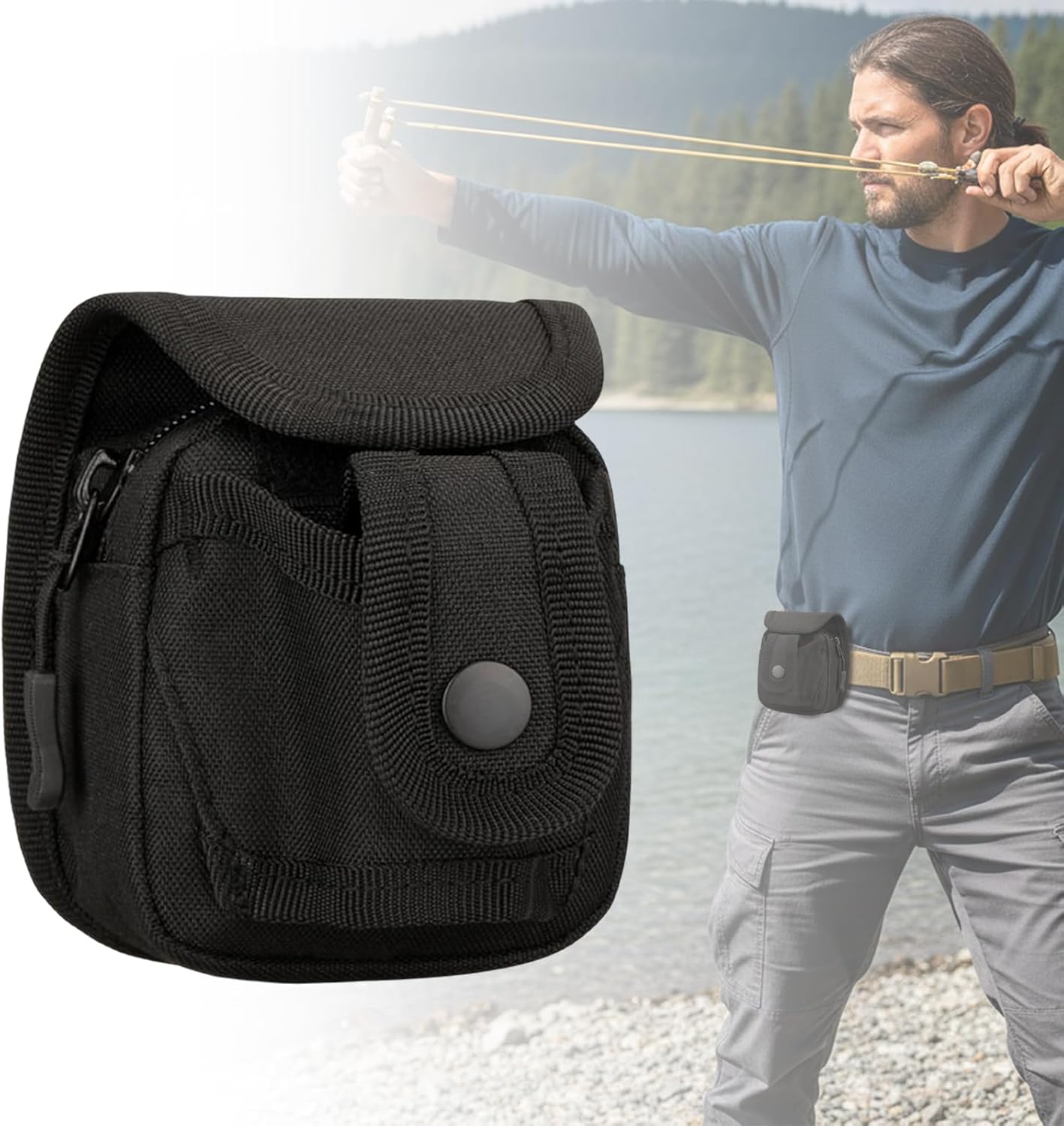 Amazon.com : Tactical Slingshot Ammo Pouch, 2-in-1 Hunting Catapult ...