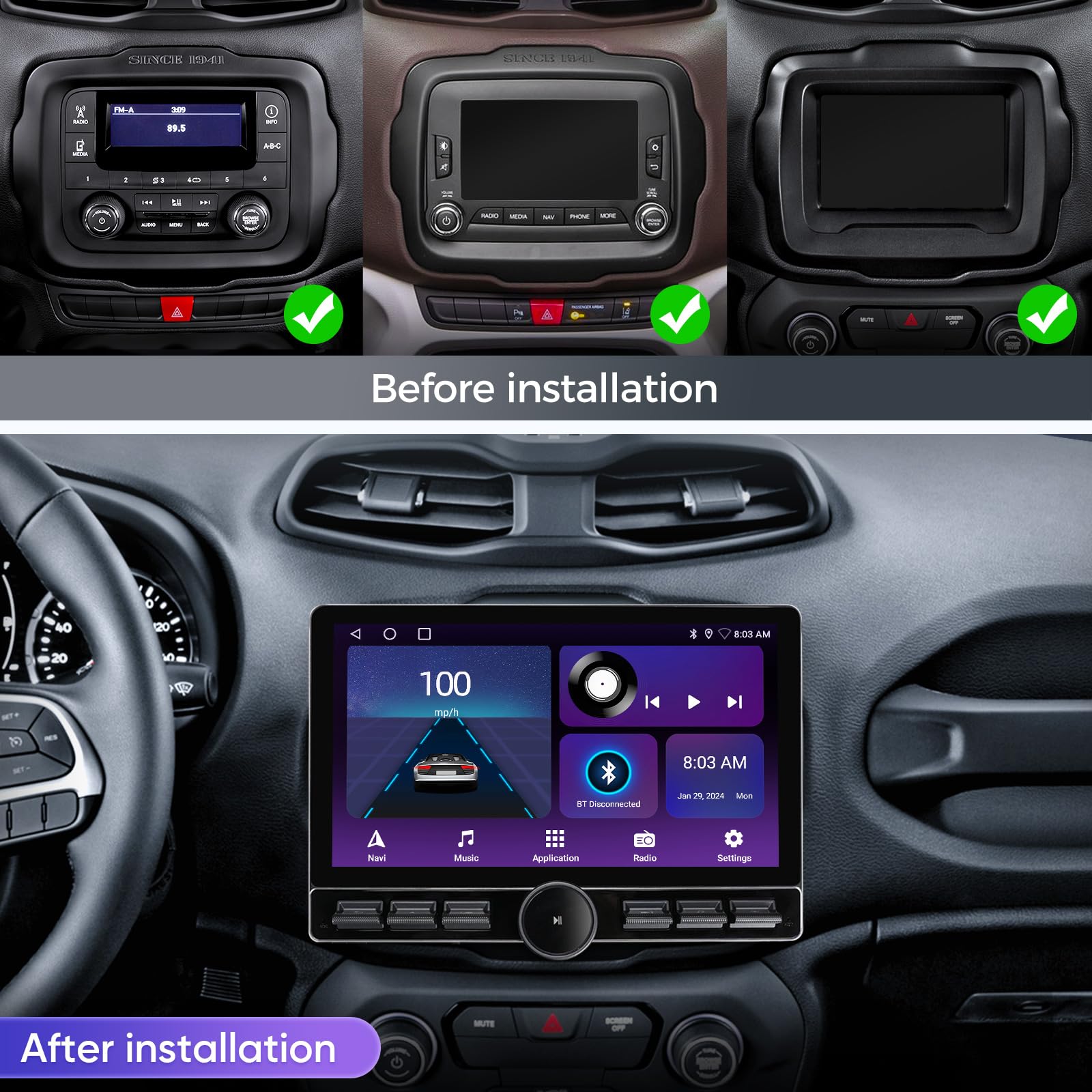 Snapklik.com : 10" Car Stereo Upgrade Radio For Jeep Renegade 2015-2020 ...