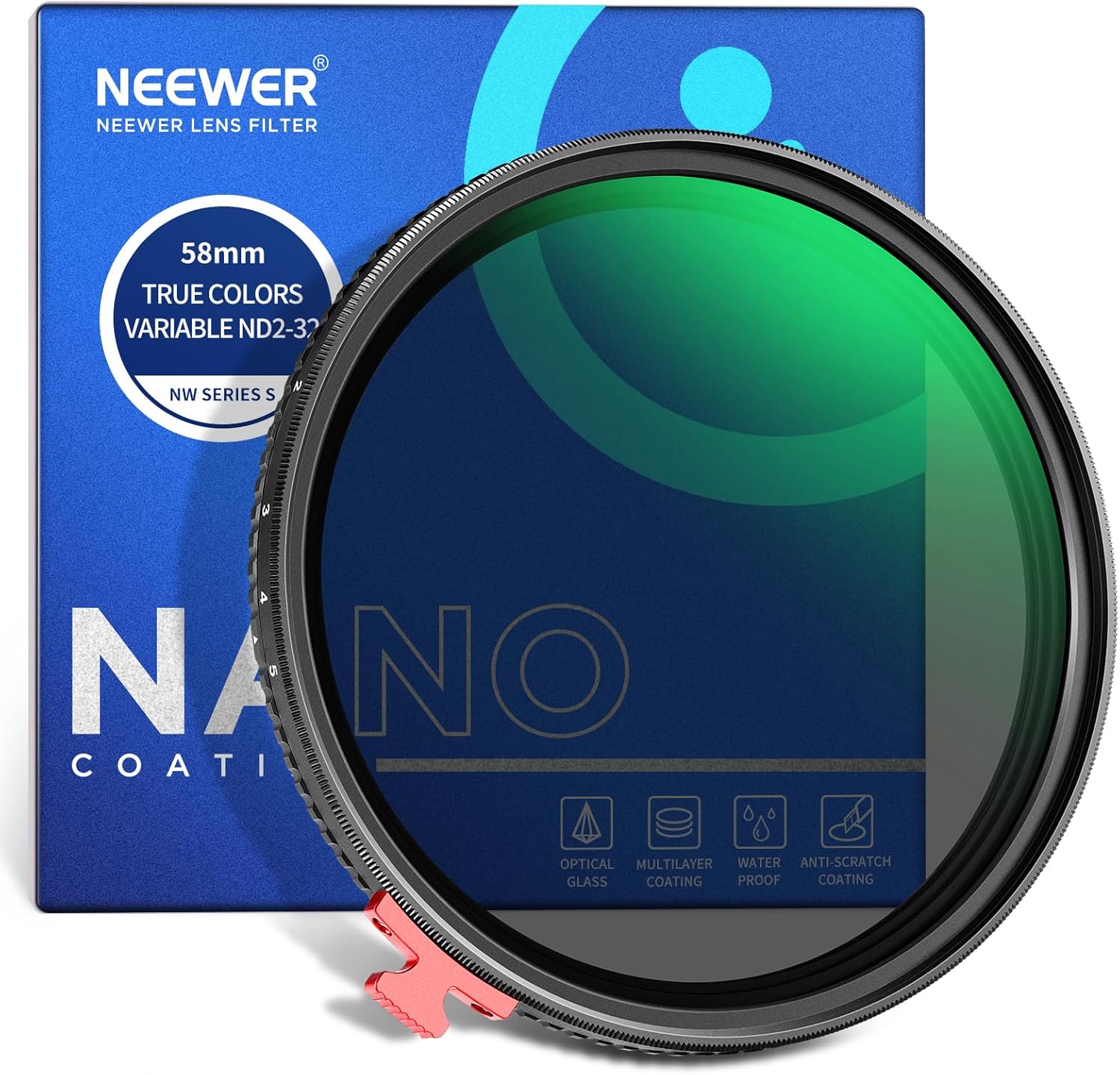 Amazon.com : NEEWER 58mm True Color Variable ND Filter ND2-32 (1-5 ...