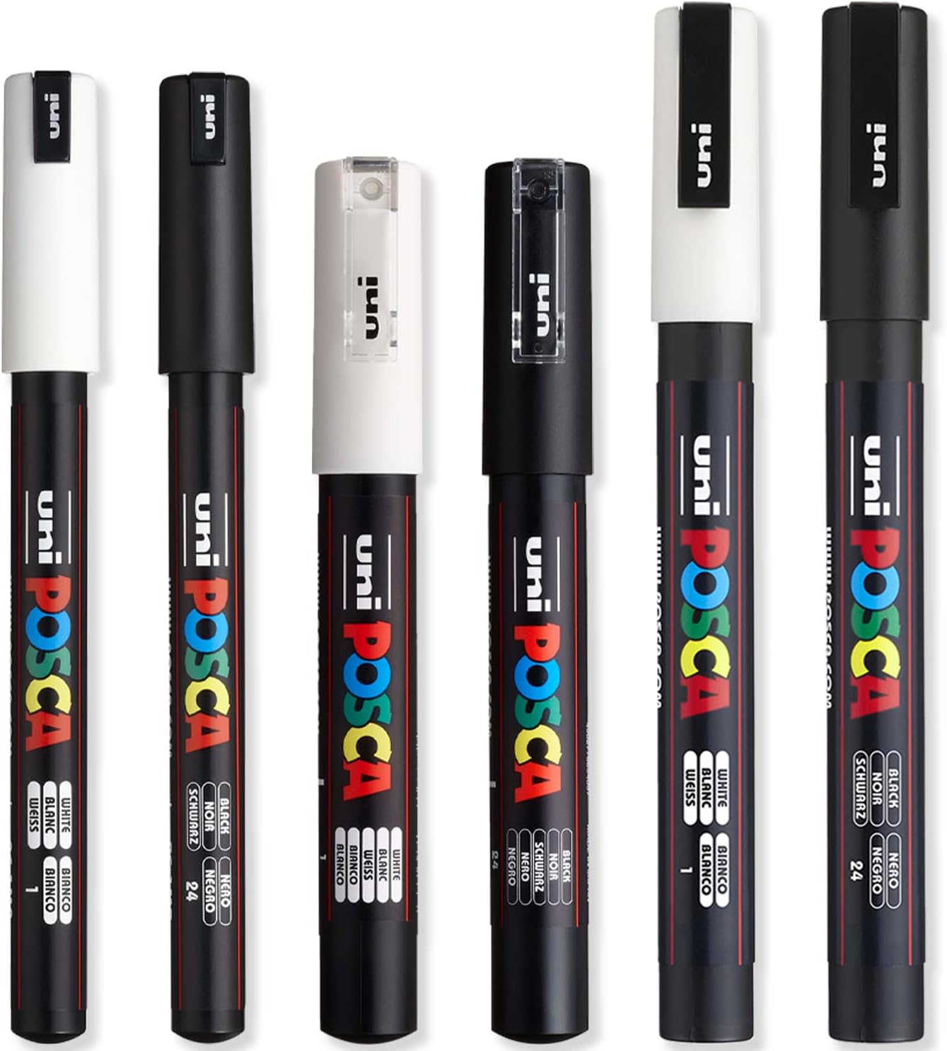 Posca - Ultra Fine to Fine Paint Marker Pens Set - PC-1MR, PC-1M, PC-3M ...