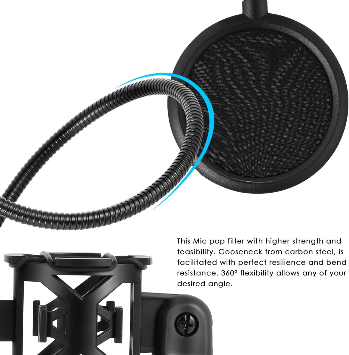 Ruspela Professional Wind Screen Pop Filter MIC Holder With Tripod ...