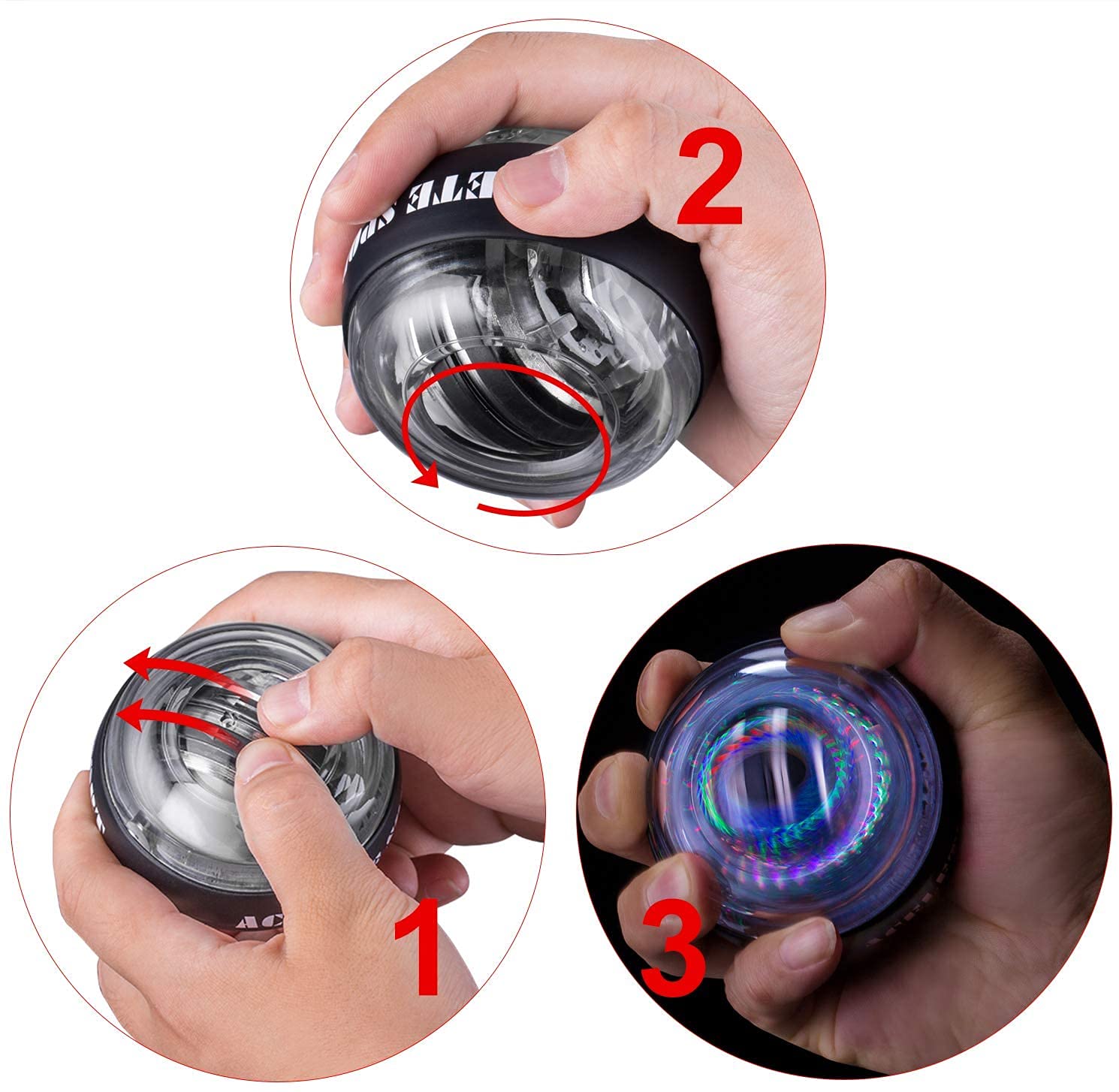 Snapklik.com : ACELETE Auto-Start 2.0 Gyro Ball Wrist Exerciser ...