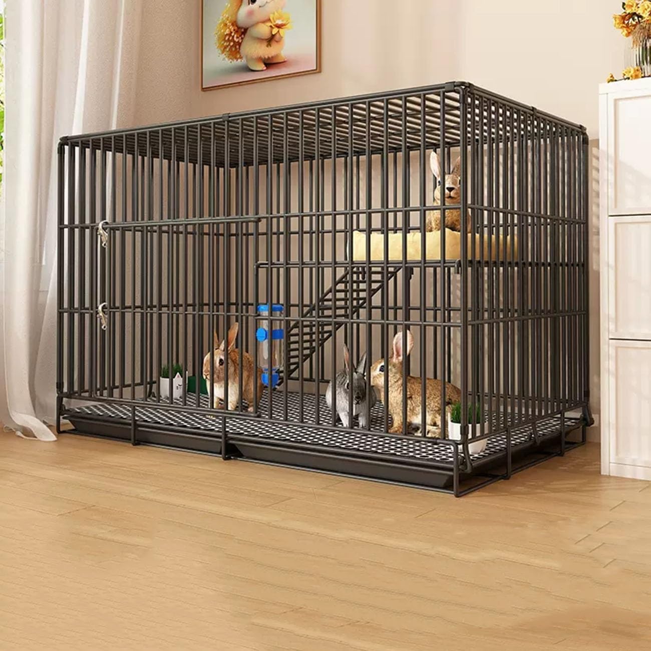 2 Story Rabbit Hutch 2-Story Rabbit Hutch With Wire Floor & Wheels ...