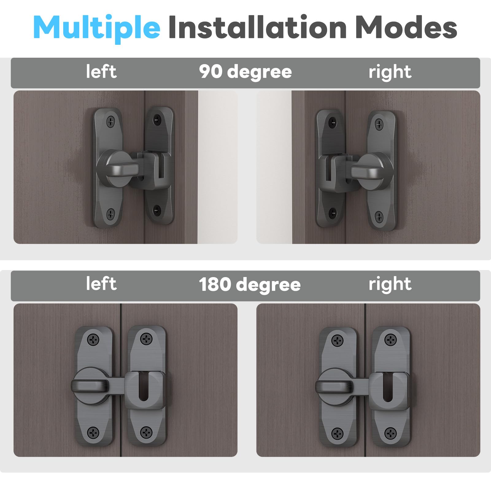 Snapklik.com : Mixizigoz Barn Door Lock, 90/180 Degree Flip Door Locks ...