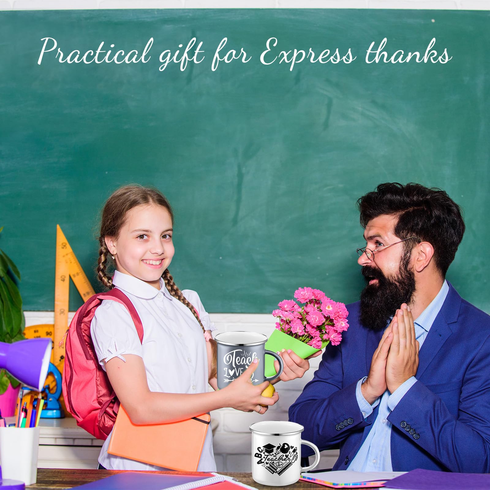 Snapklik.com : Lallisa 12 Pcs Christmas Teacher Appreciation Gifts Bulk Teacher Mug 12 Oz Enamel ...