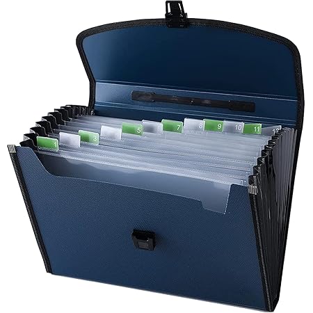 Dokumentenmappe A4 mit 13 Fächern, Ordnungsmappe mit Farbig Sortiert ...