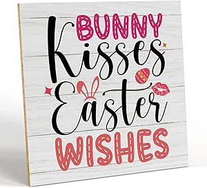 Amazon.com: Easter Rustic Farmhouse Home Office Desk Decor | Bunny ...