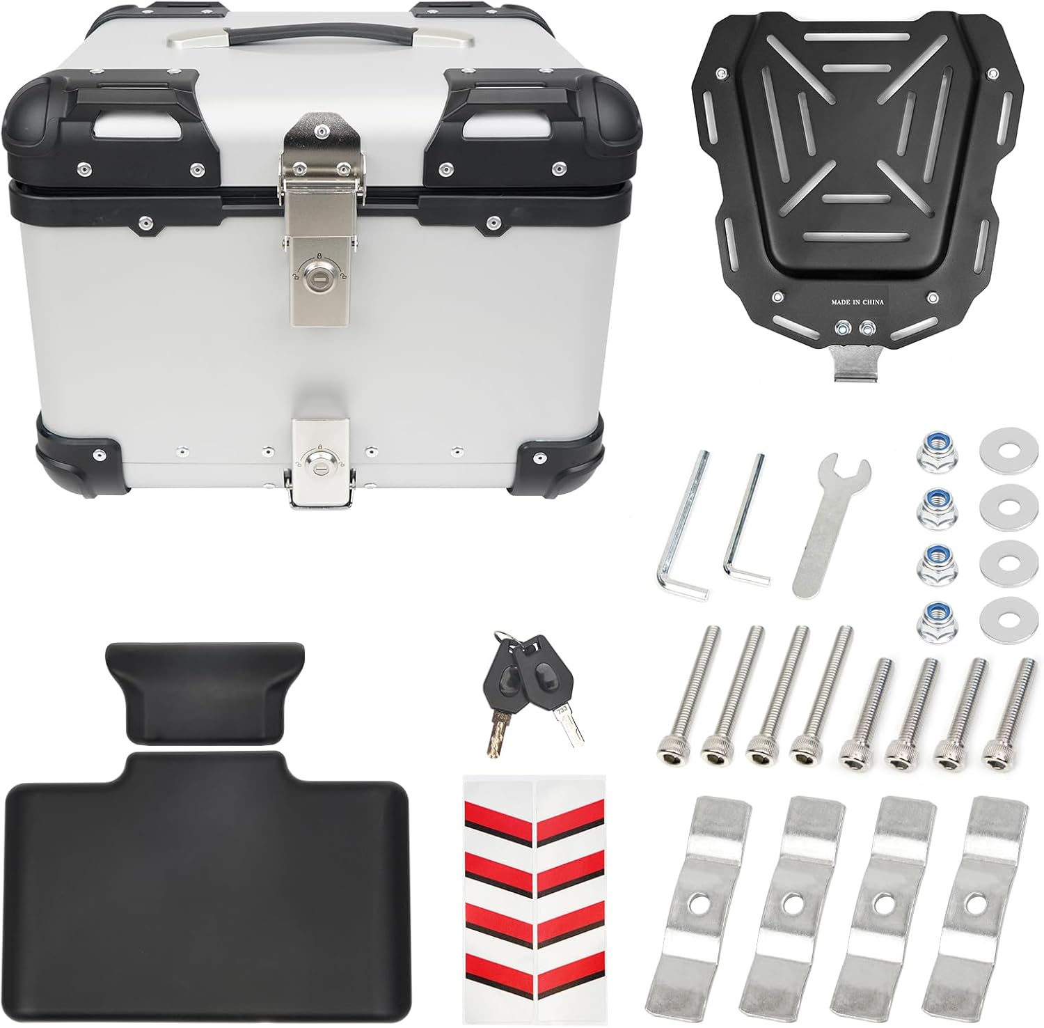 Amazon.com: Donpida Upgraded 46L Aluminum Motorcycle Top Case ...