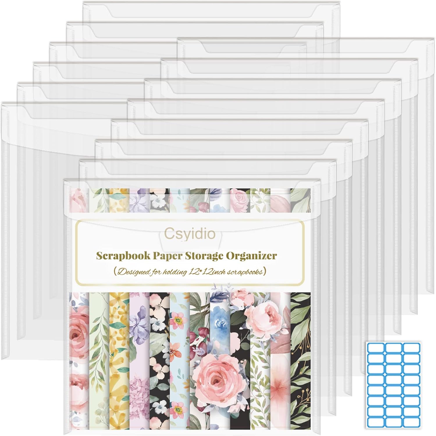 Amazon.com: Csyidio 14 Pieces 12x12 Inch Scrapbook Paper Storage ...