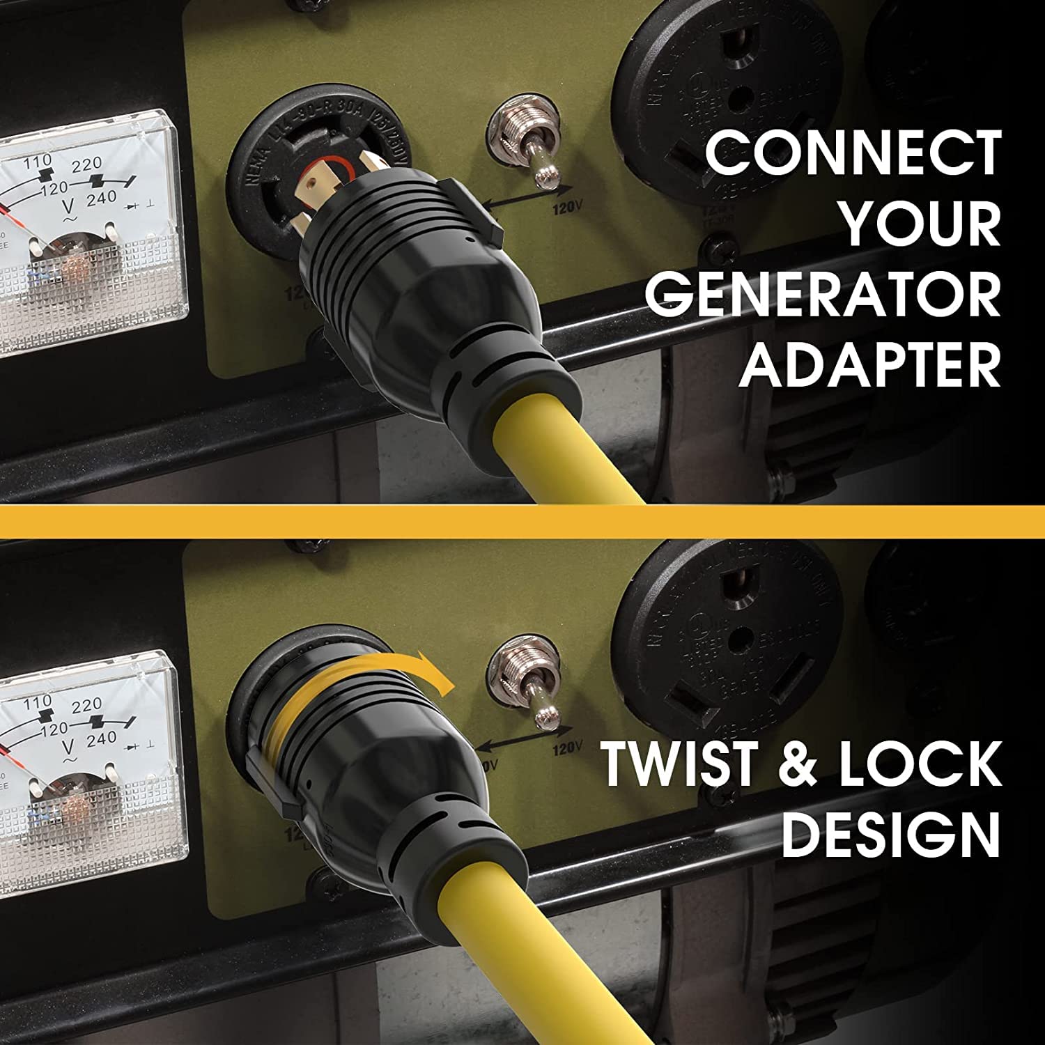 Snapklik.com : Yodotek 100FT Heavy Duty 3 Prong Generator Locking Power ...