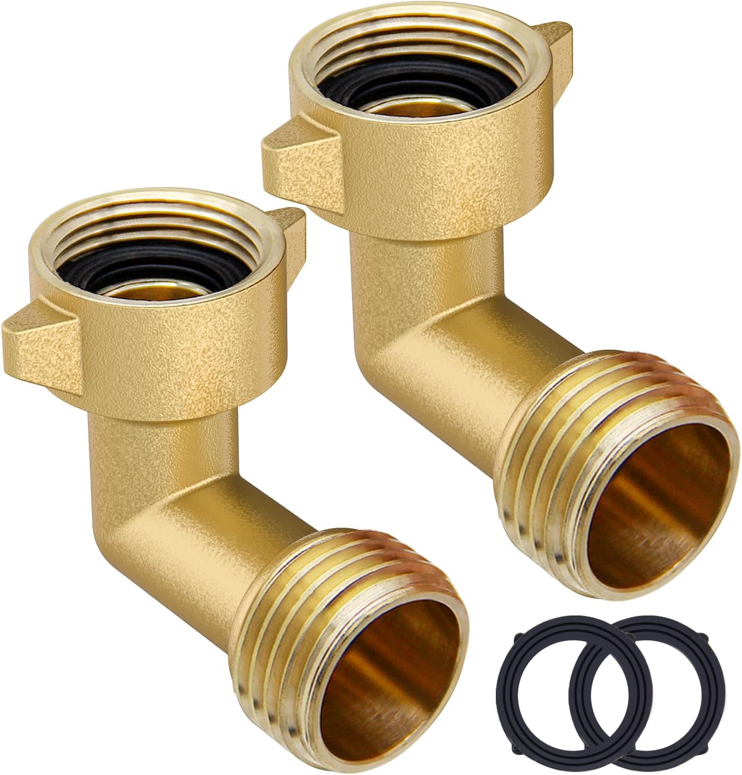 Amazon.com: Sanpaint 2 Pack Garden Hose Elbow Connector 90 Degree Brass ...