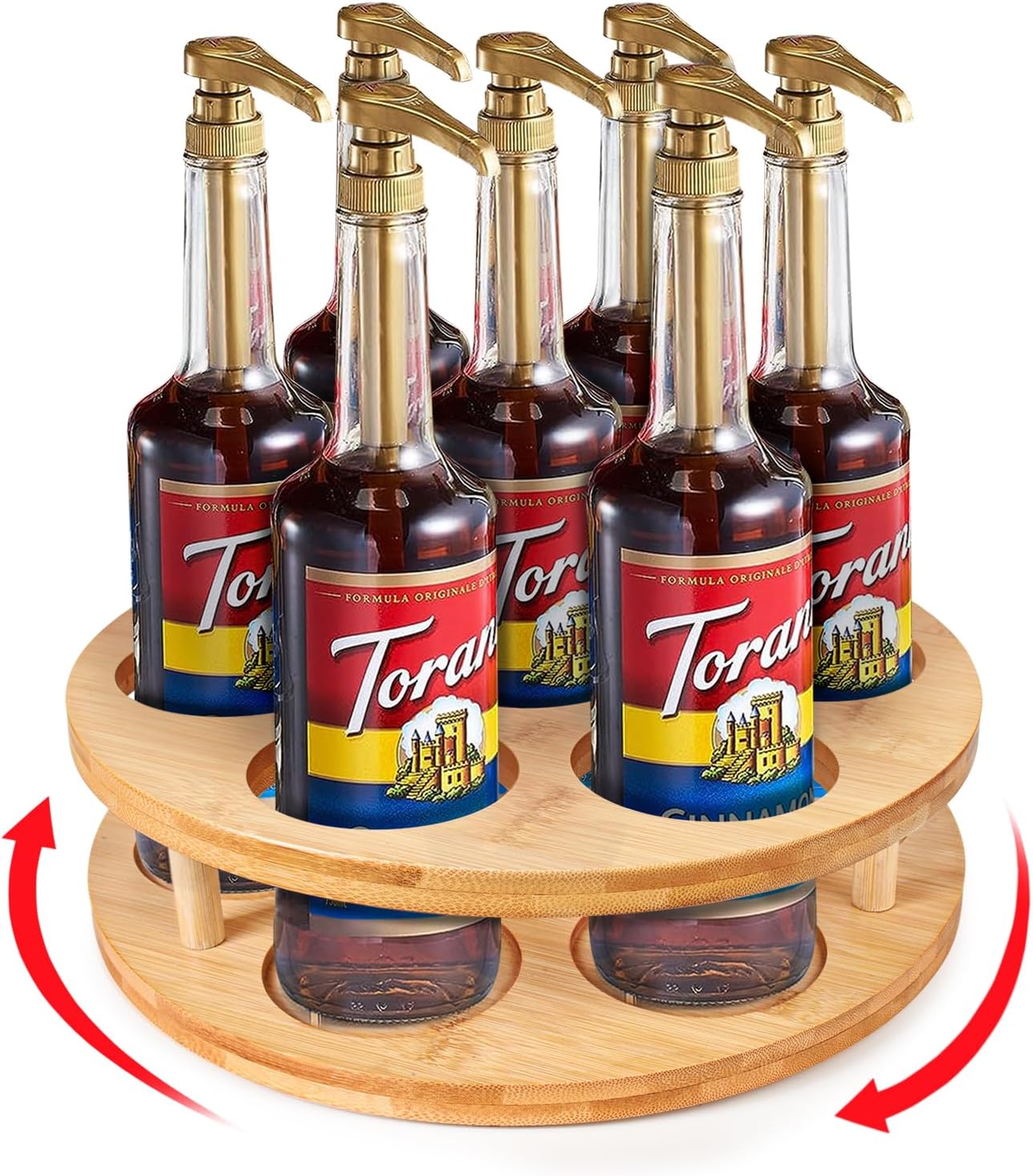 Amazon.com - Actororp Rotating Coffee Syrup Organizer, 7 Bottles Coffee ...