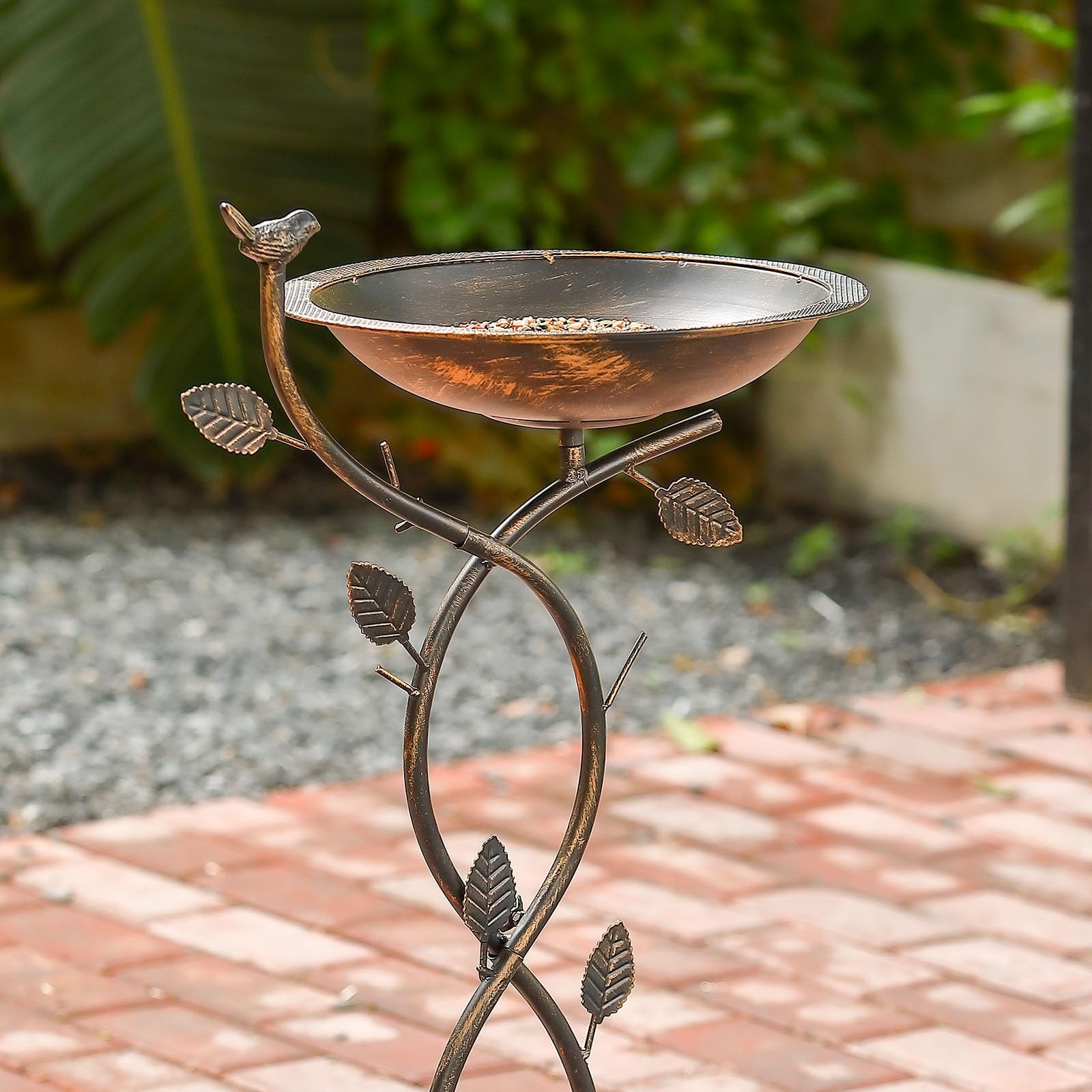 Amazon.com: Jemeni Iron Bird Bath with Stand, 28" H Bird Baths Bowl ...