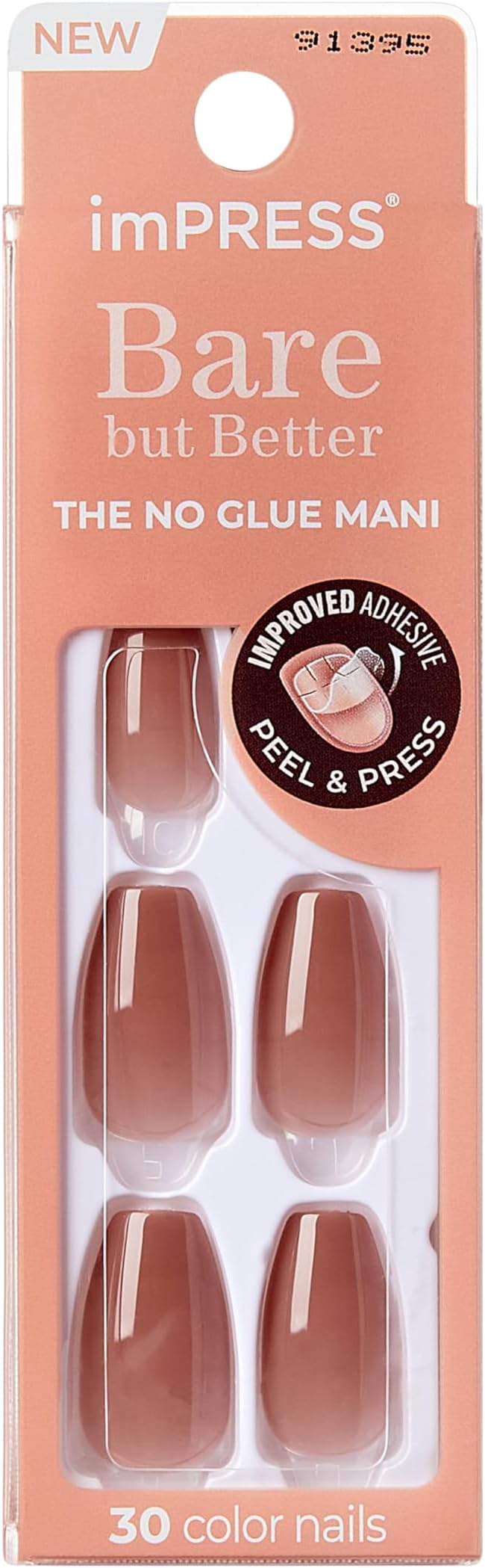 Amazon.com: KISS imPRESS No Glue Mani Press-On Nails, Color, Flare ...