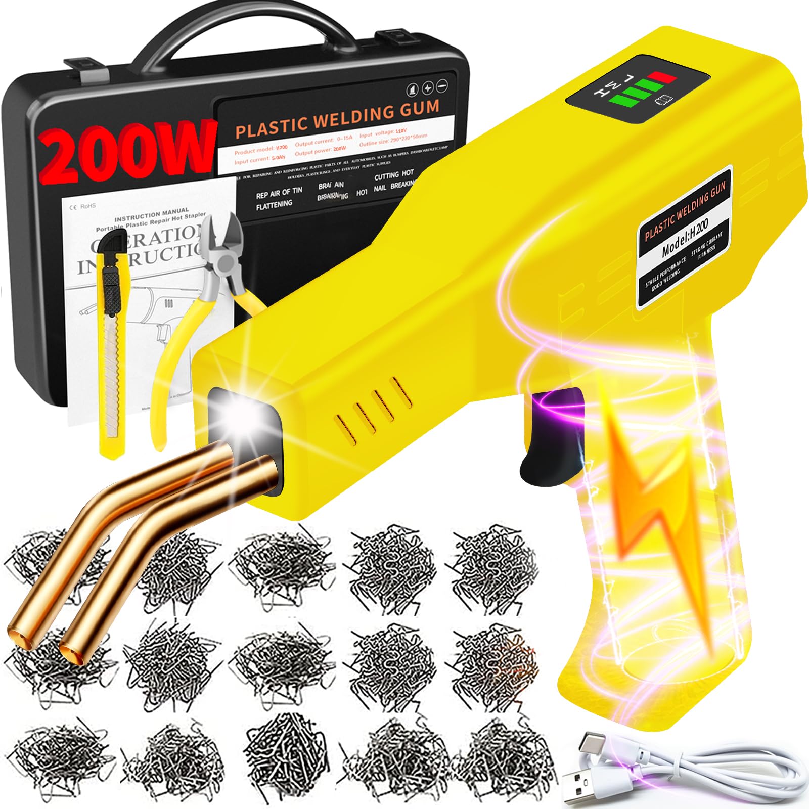 Snapklik.com : 200W Cordless Plastic Welder - 1050Pcs 6 Types Hot ...