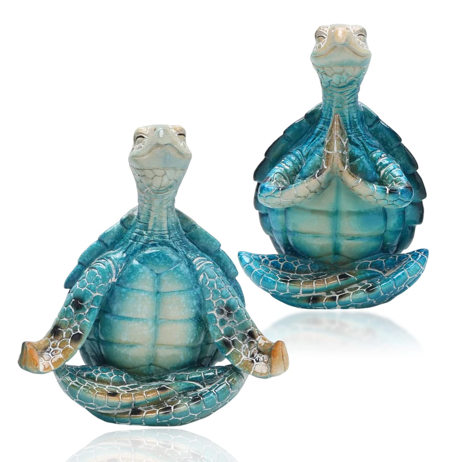 Amazon.com: Sea Turtle Meditating Yoga Figurines: 2 Pcs Sea Turtle ...
