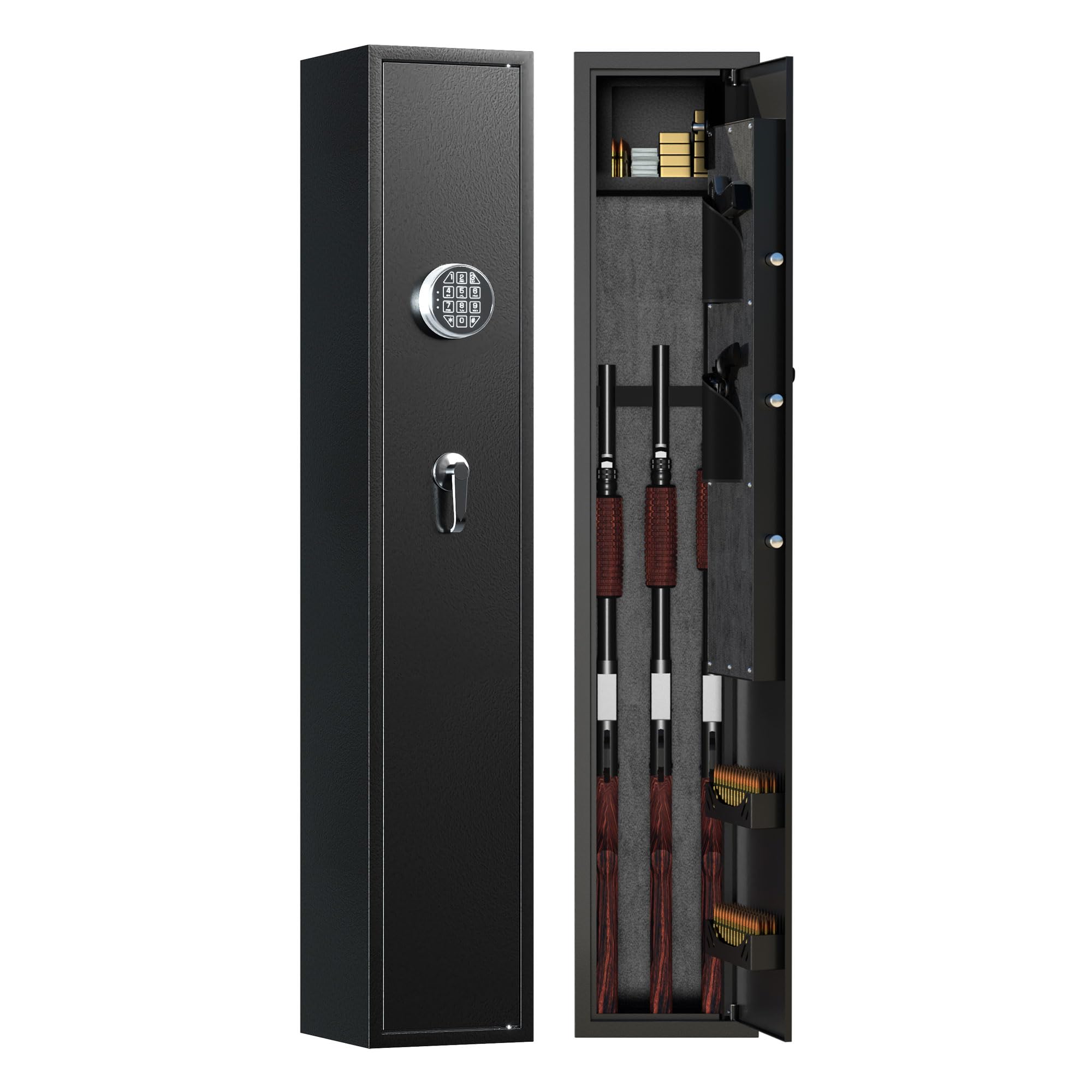 Amazon.com: AOBABO 5-Rifle Gun Safe with Quick Access Keypad Lock ...