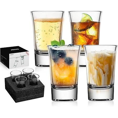 Amazon.com | JoyJolt 6-Pack Heavy Base Shot Glass Set, 2-Ounce Shot ...