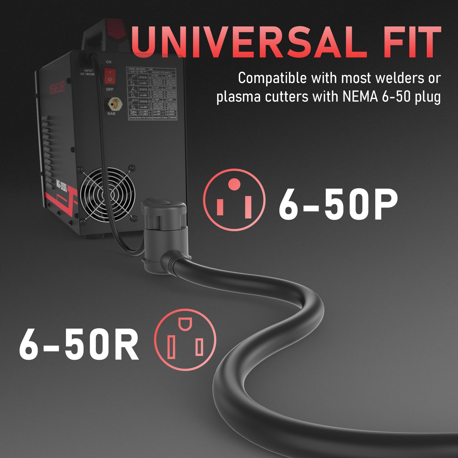 Snapklik.com : 20ft 250 Volt Welder Extension Cord 8 AWG Power ...